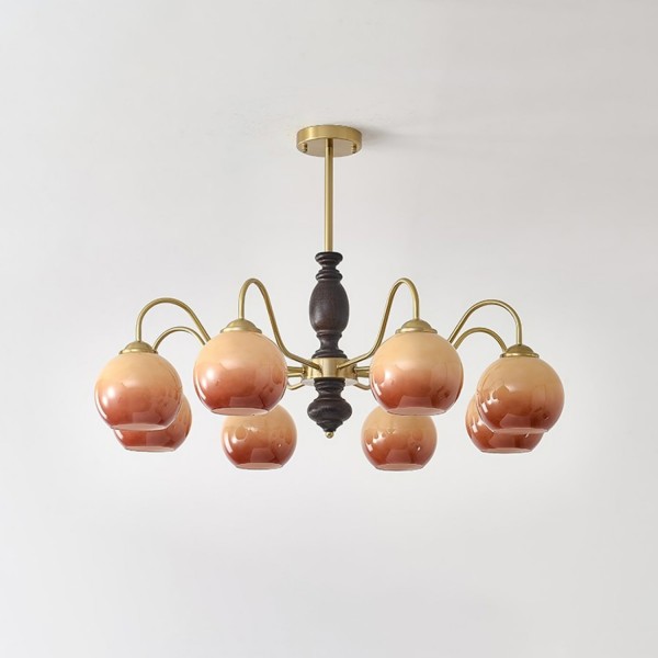 Francuski żyrandol w stylu średniowiecznym w kształcie karmelowej kuli ...