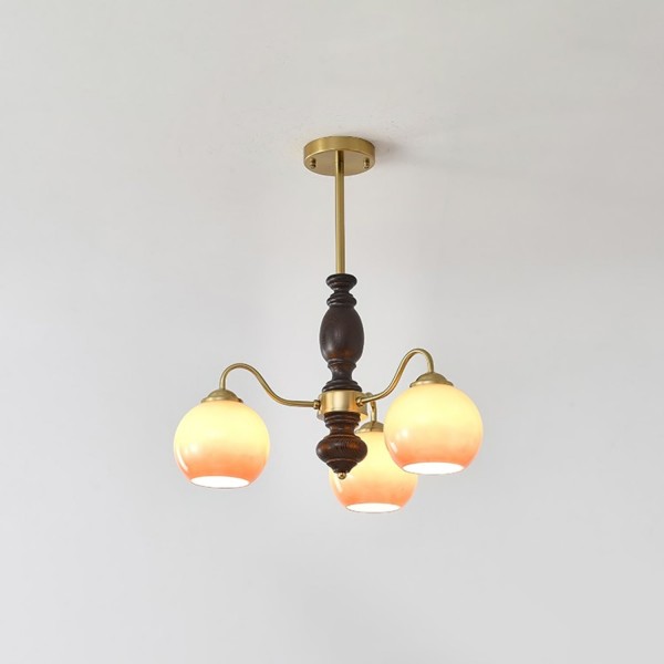 Francuski żyrandol w stylu średniowiecznym w kształcie karmelowej kuli ...