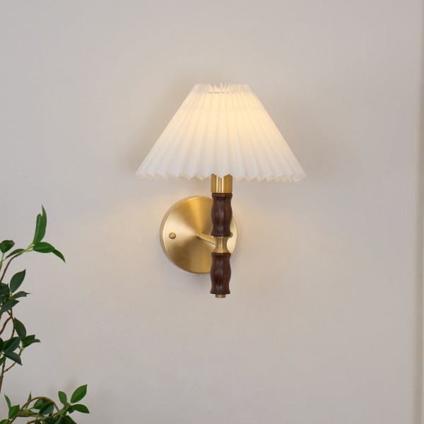 Japanese Retro Walnut Atmosphere Wall Light For Bedroom M436 | Wall ...