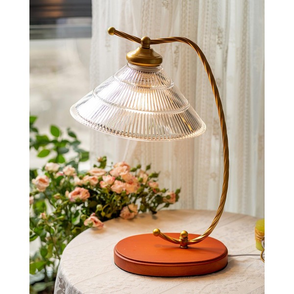 Glass Shade Vintage Reading Lamp M372 | Table Lamps | SIMIG LIGHTING