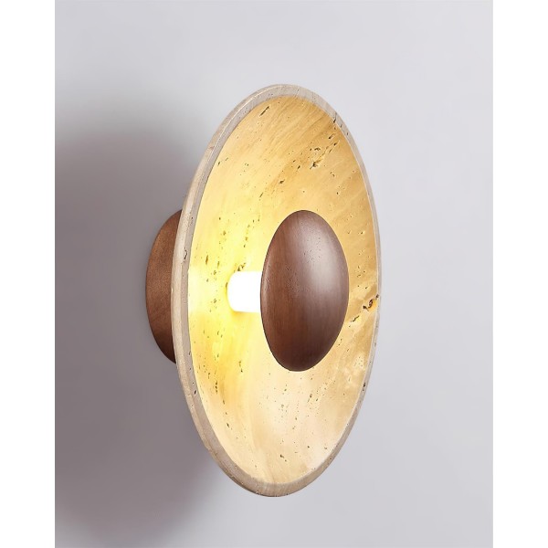 Drewniana lampa ścienna w kształcie kuli w stylu kremowym M250 ...