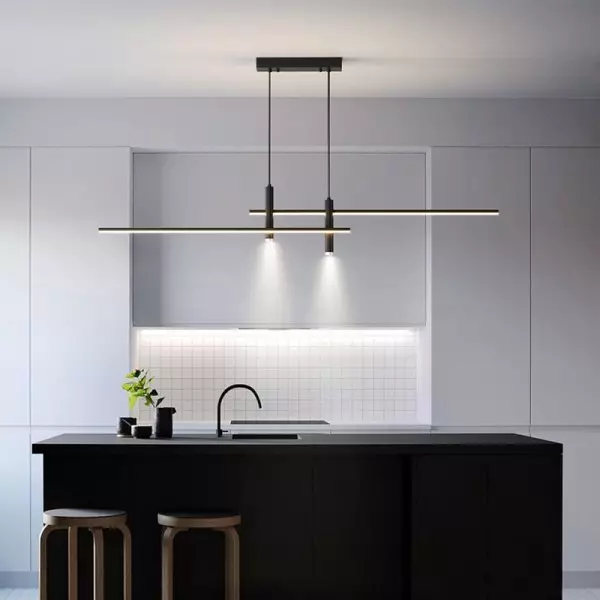 Modern Minimalist Sleek Metal Rod Chandelier M133 | Chandeliers | SIMIG ...