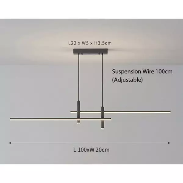 Modern Minimalist Sleek Metal Rod Chandelier M133 | Chandeliers | SIMIG ...