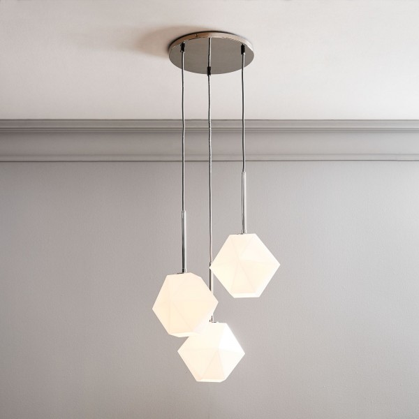 Talvior Sculptural Lighting - 3-Light Faceted Chandelier in Versatile ...