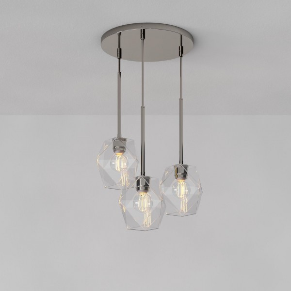 Talvior Sculptural Lighting - 3-Light Faceted Chandelier in Versatile ...