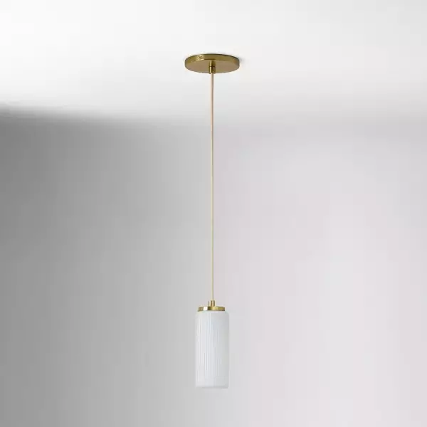 Rivora Fluted Glass Pendant Light – Modern Ribbed Shade T272 | Pendant ...