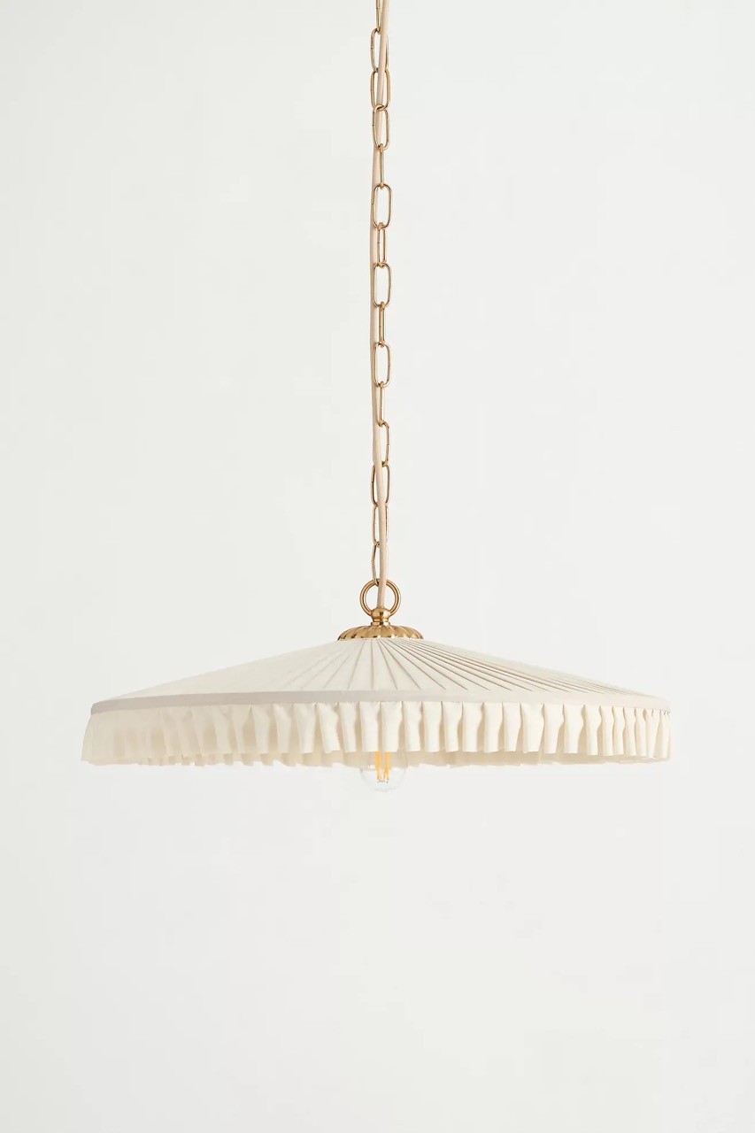 Elumina Silk Pleated Pendant Light - Classic Hanging Ceiling Fixture ...
